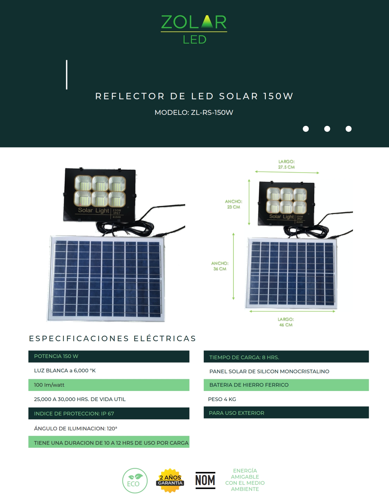 ZL-RS-150W – Lámparas Solares | Postes Solares | Lámparas LED | Luminaria